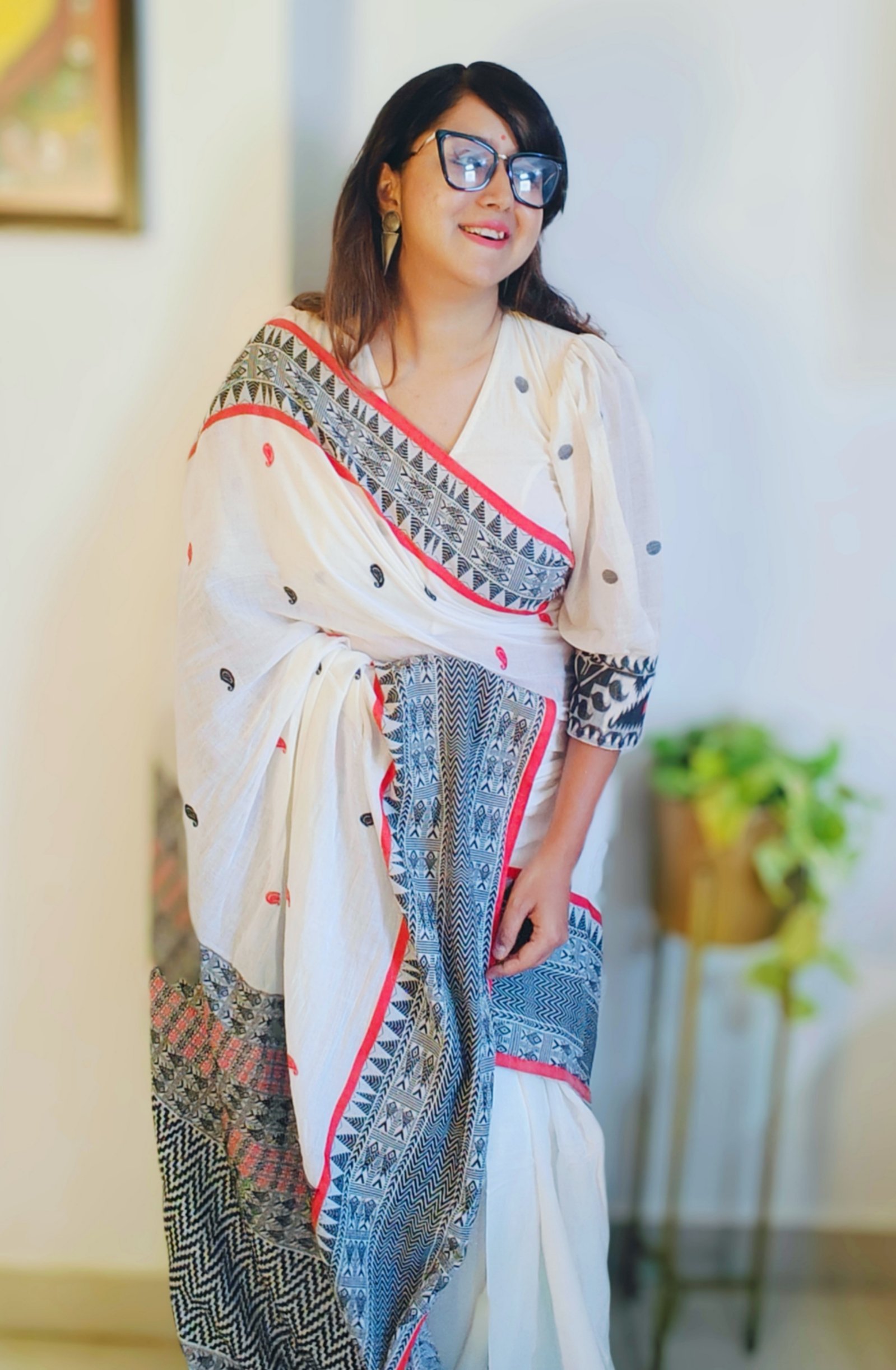 Handmade Bengal cotton Saree - Chandri Mukherjee Designs
